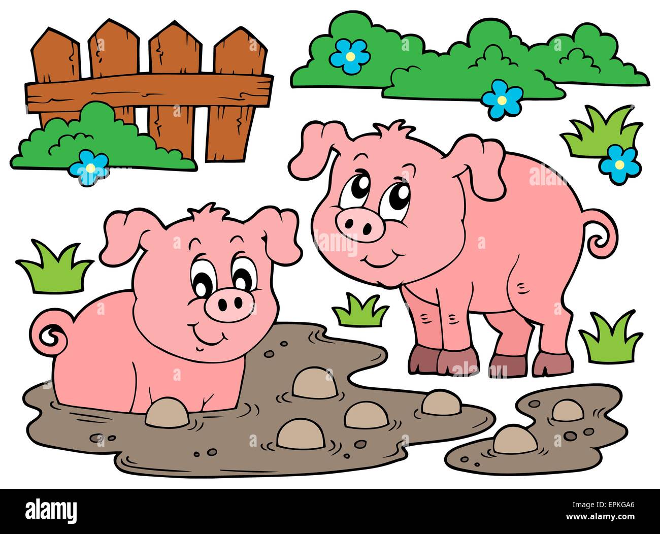 Pig theme image 5 - picture illustration Stock Photo - Alamy