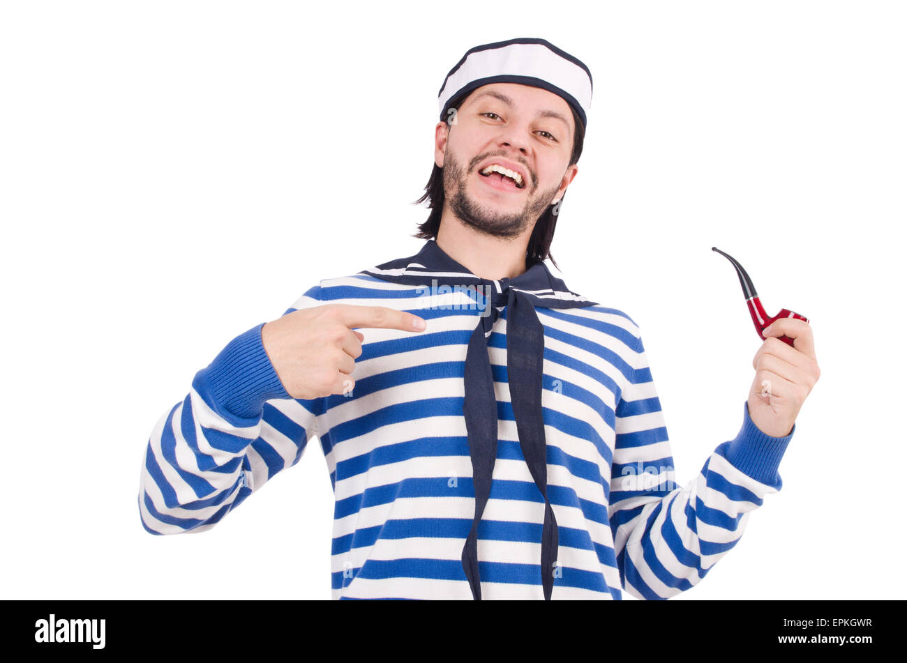 Funny sailor isolated on the white Stock Photo - Alamy