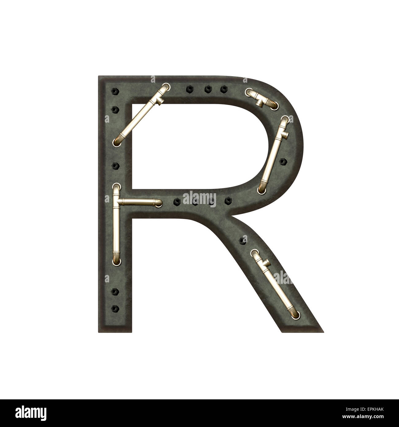 Alphabet technically, Letter R Stock Photo - Alamy