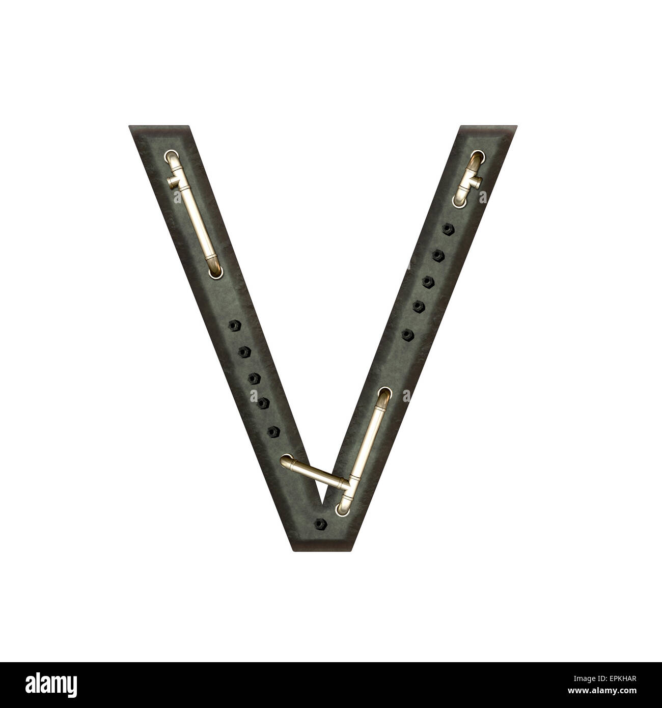Alphabet technically, Letter V Stock Photo - Alamy