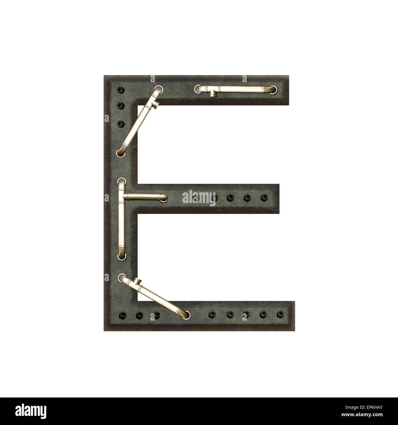 Alphabet technically, Letter E Stock Photo - Alamy