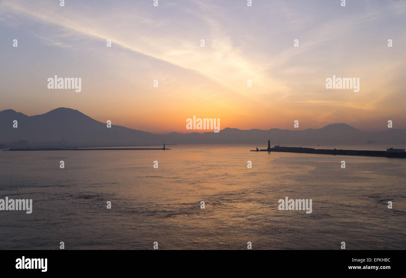 Naples harbor at sunrise Stock Photo - Alamy