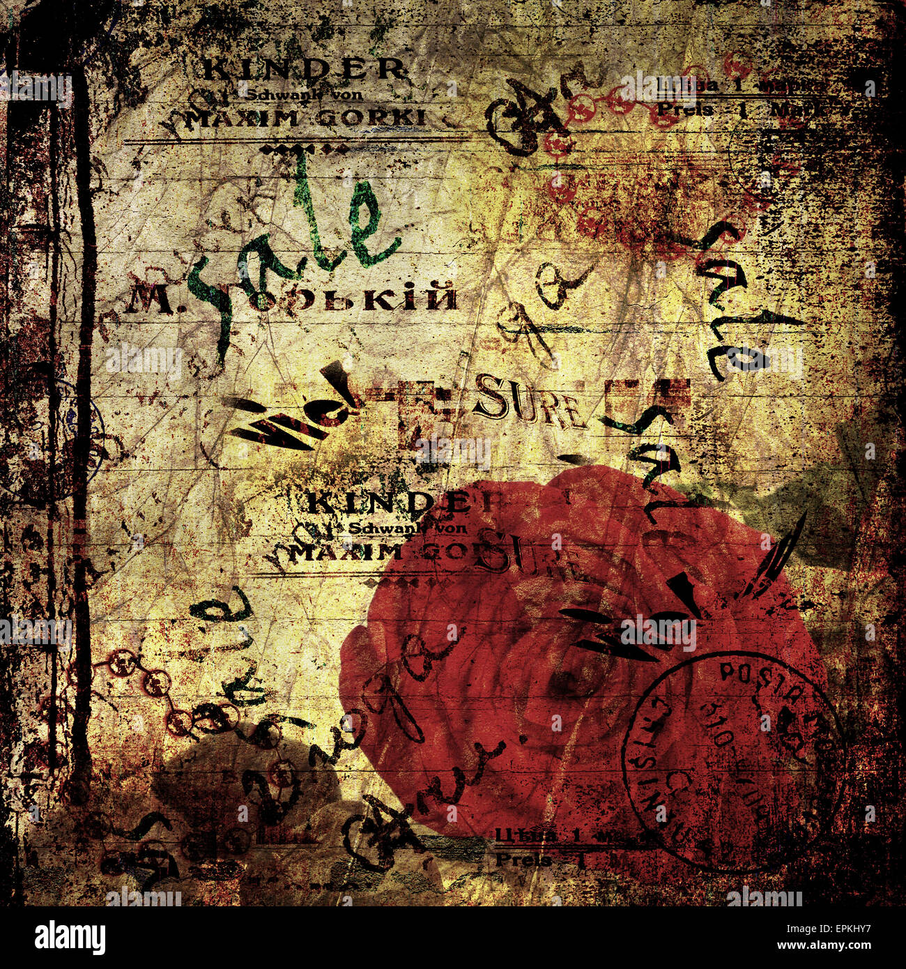 Grunge abstract background with old torn posters Stock Photo - Alamy