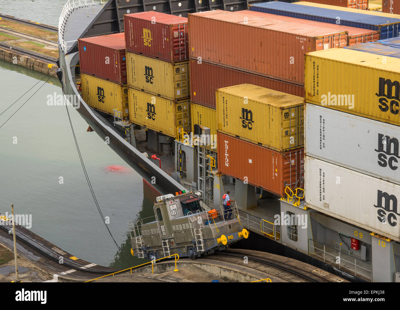 Panama, Province Of Panama, Panama City, Container Ship Passing Through ...