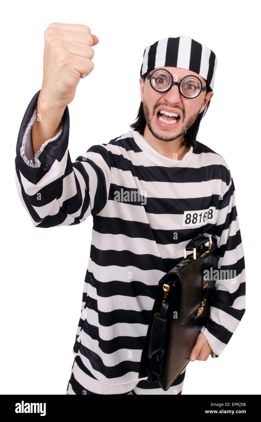 Prison inmate isolated on the white background Stock Photo - Alamy