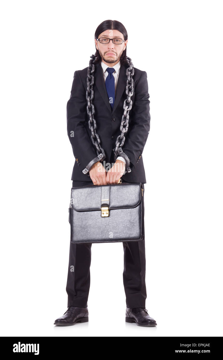 Man with chain isolated on the white Stock Photo - Alamy