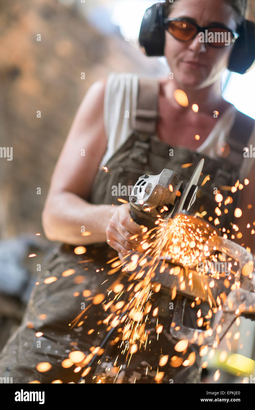 Female welder hi-res stock photography and images - Alamy