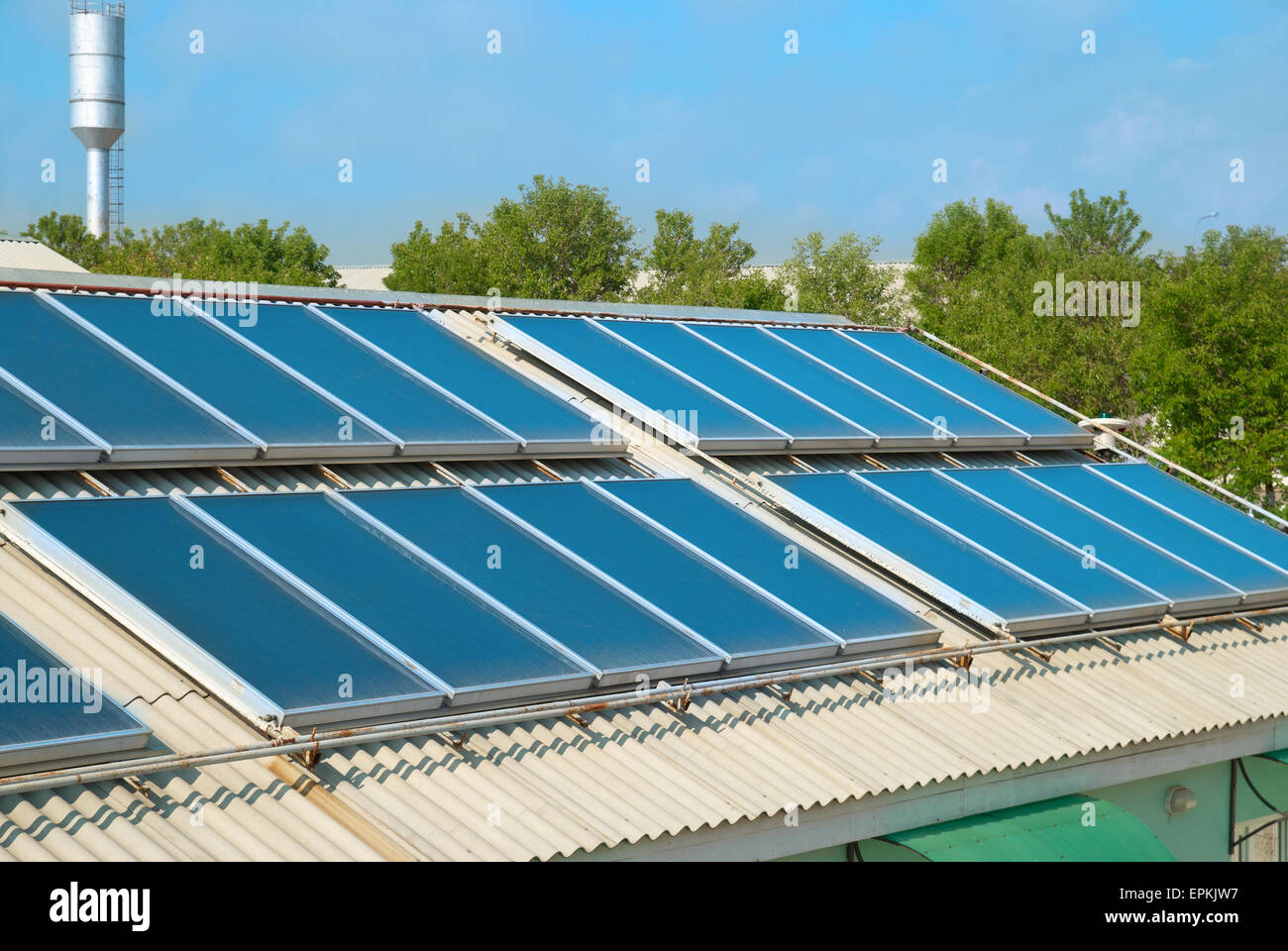 Solar system on the roof Stock Photo - Alamy