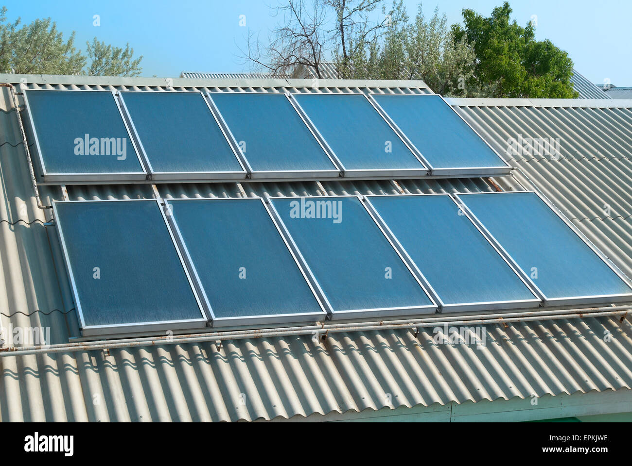 Solar system on the roof Stock Photo - Alamy