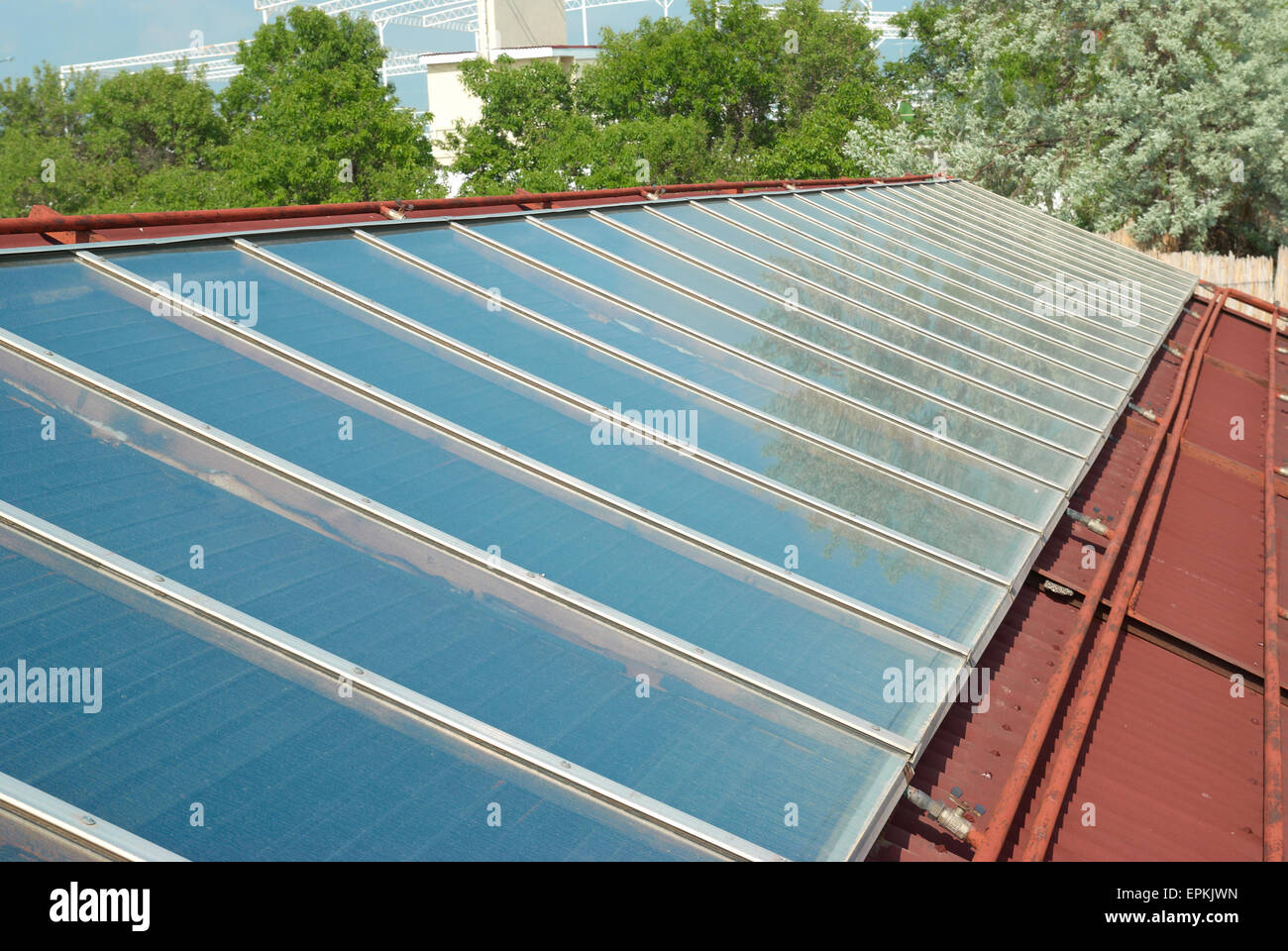 Solar system on the roof Stock Photo - Alamy