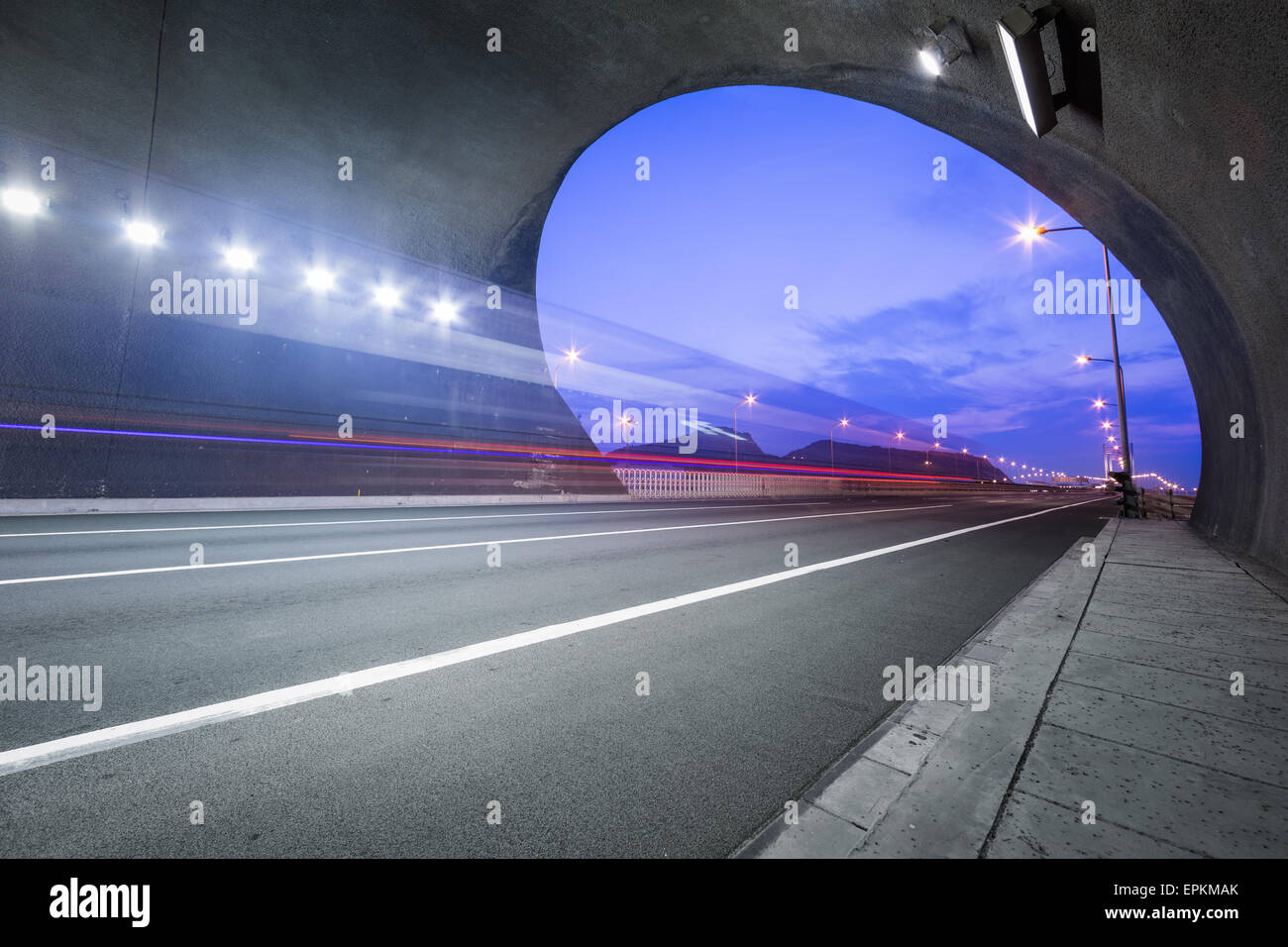 motion truck go through the tunnel Stock Photo - Alamy