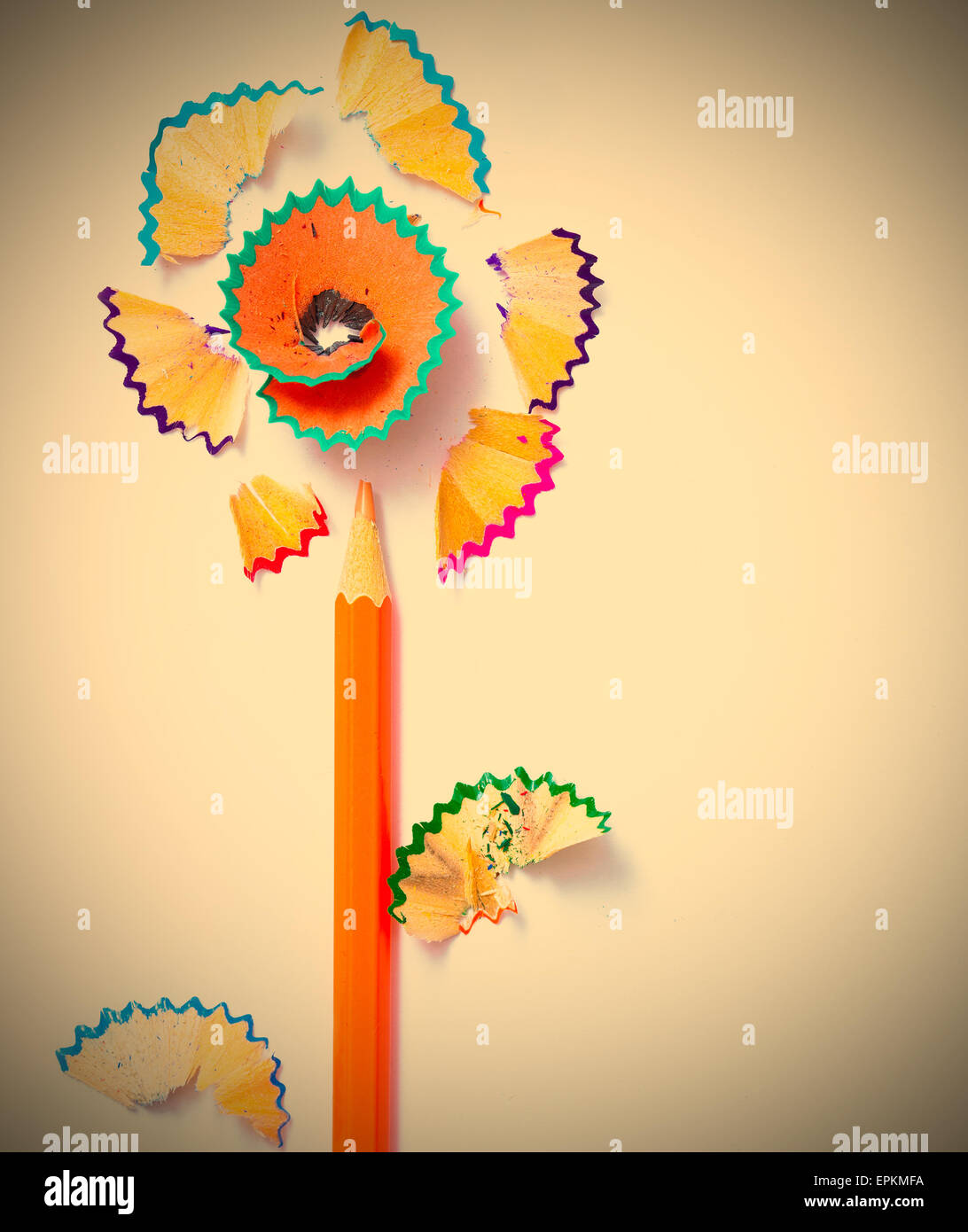 colored flower pencil Stock Photo - Alamy