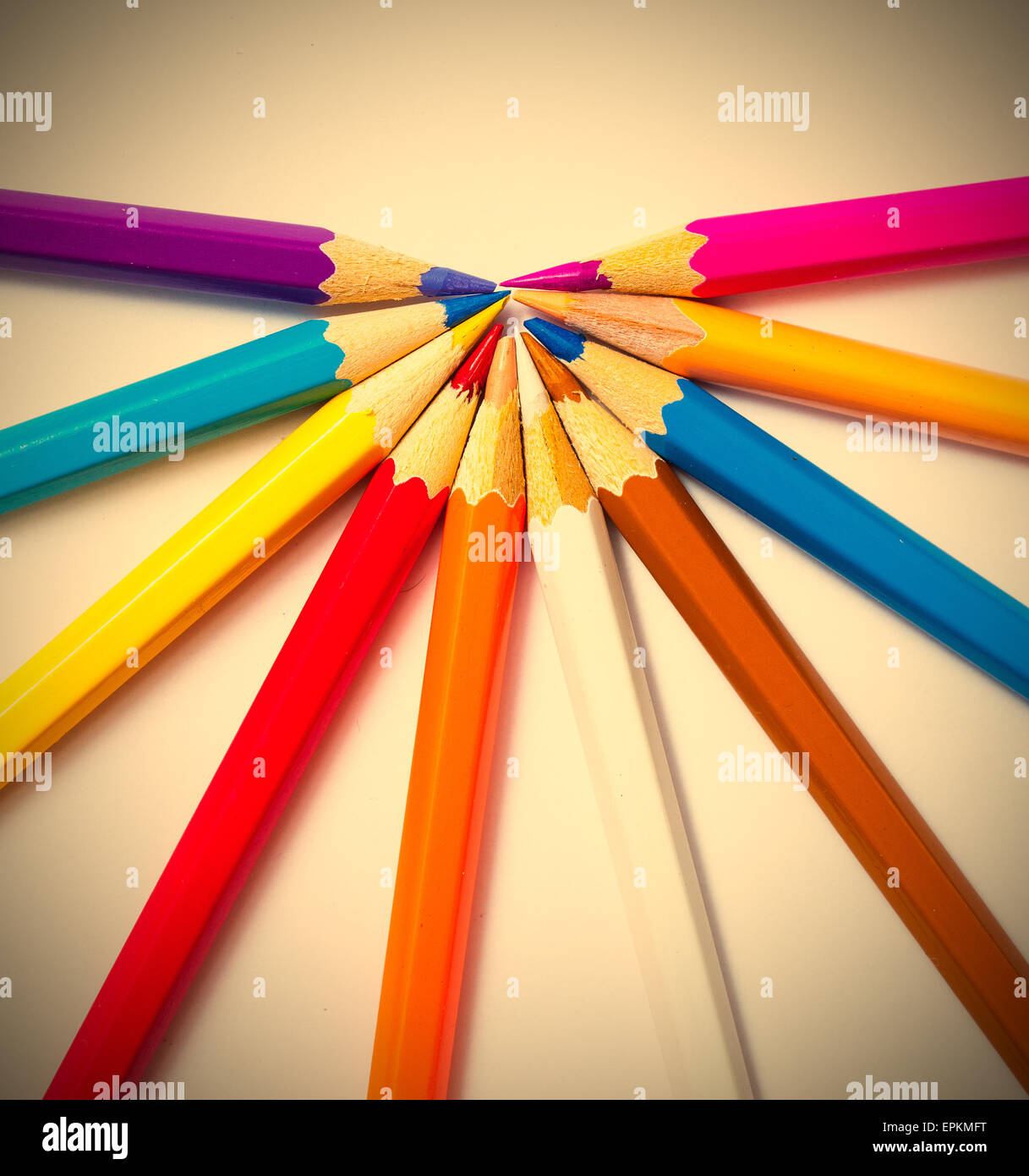set of colored pencils Stock Photo - Alamy
