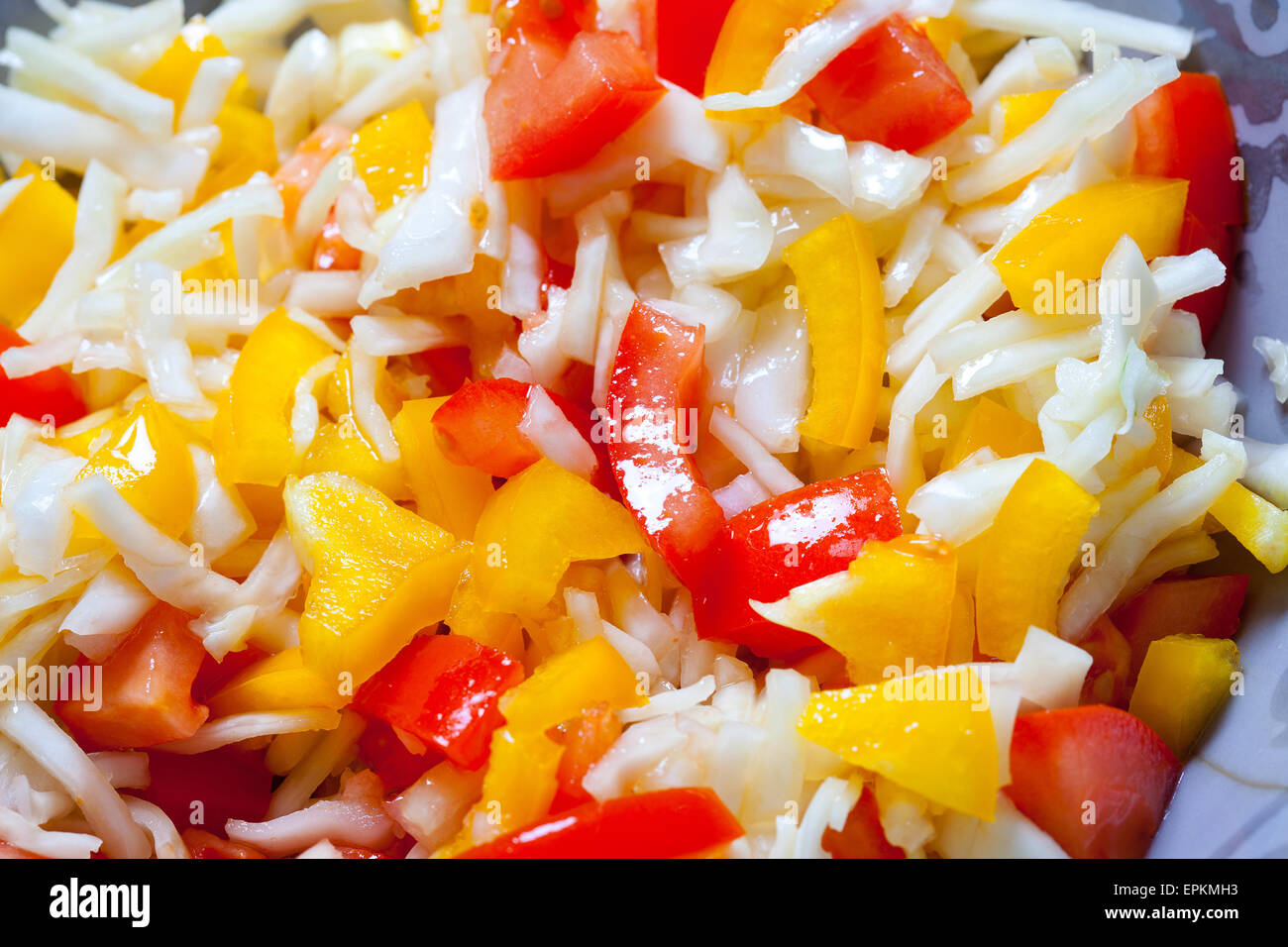 Assorted salad with fresh vegetables Stock Photo - Alamy