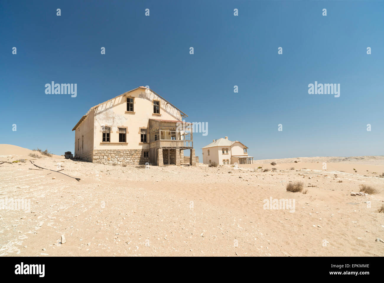 Namibia, houses of diamond ghost town Kolmanskop at Namib desert Stock ...