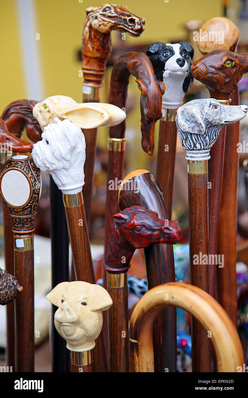 Carved walking stick hi-res stock photography and images - Alamy