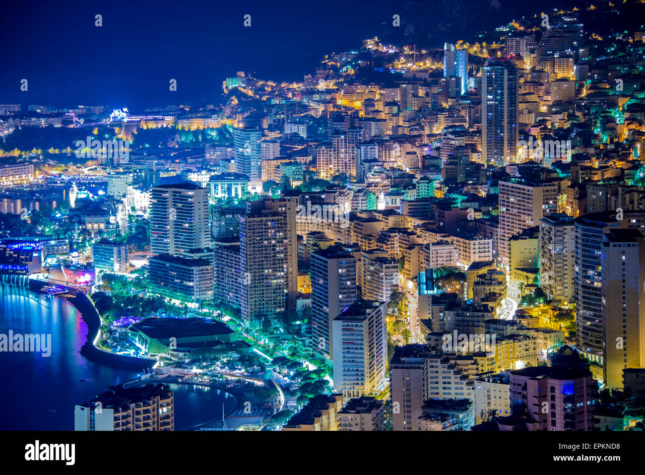 Night view of Monaco from mountain Stock Photo - Alamy
