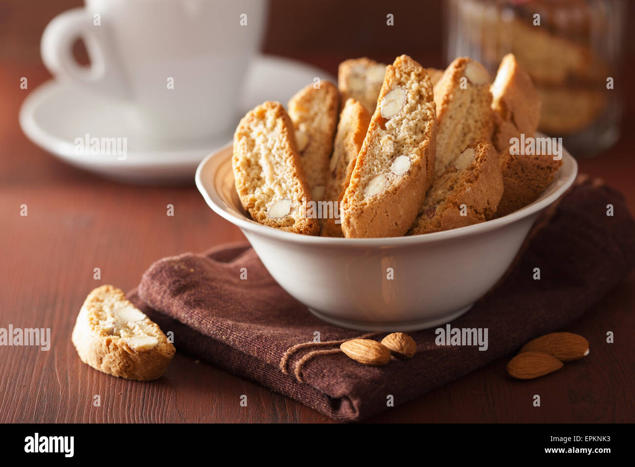 traditional italian cantuccini cookies and coffee Stock Photo - Alamy