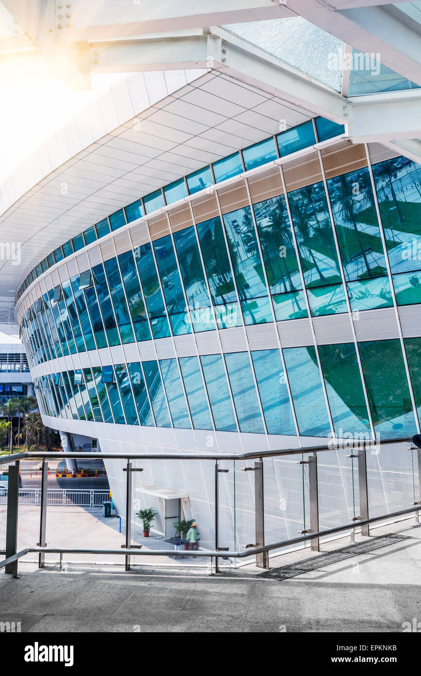 blue toned office building Stock Photo - Alamy