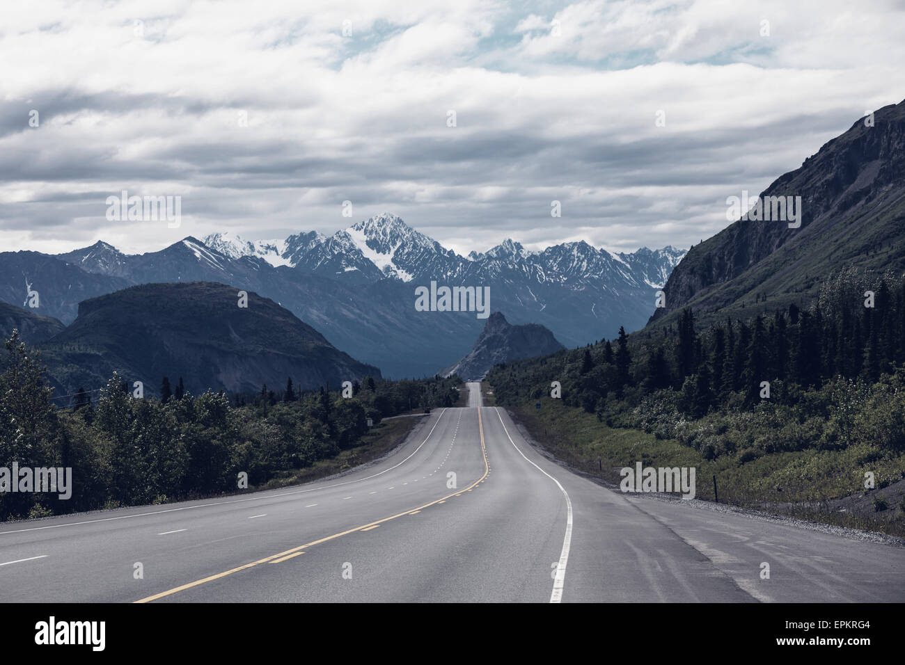 Road on Alaska Stock Photo - Alamy