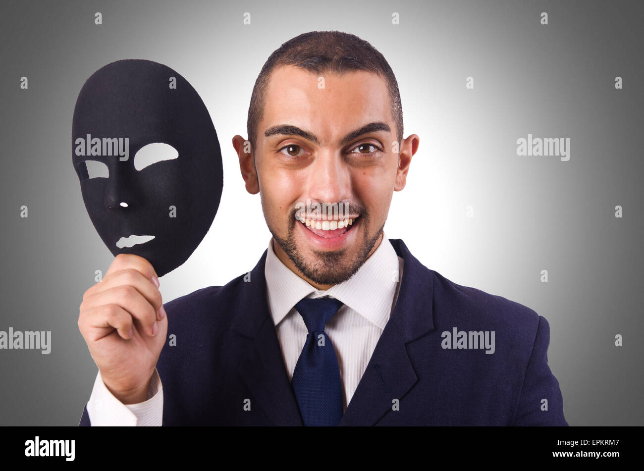 Man with mask isolated on white Stock Photo - Alamy