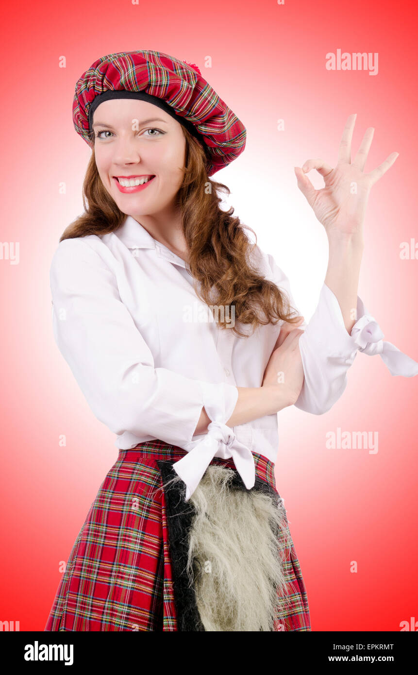 Young woman in traditional scottish clothing Stock Photo - Alamy