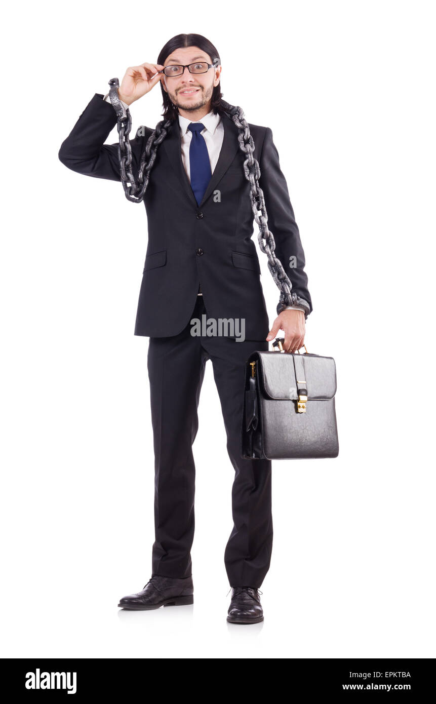 Man with chain isolated on the white Stock Photo - Alamy