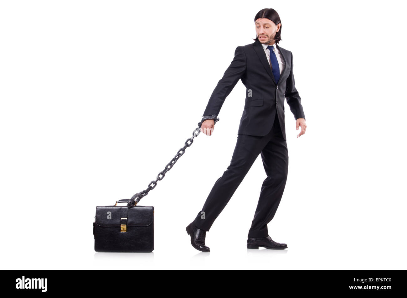 Man with chain isolated on the white Stock Photo - Alamy