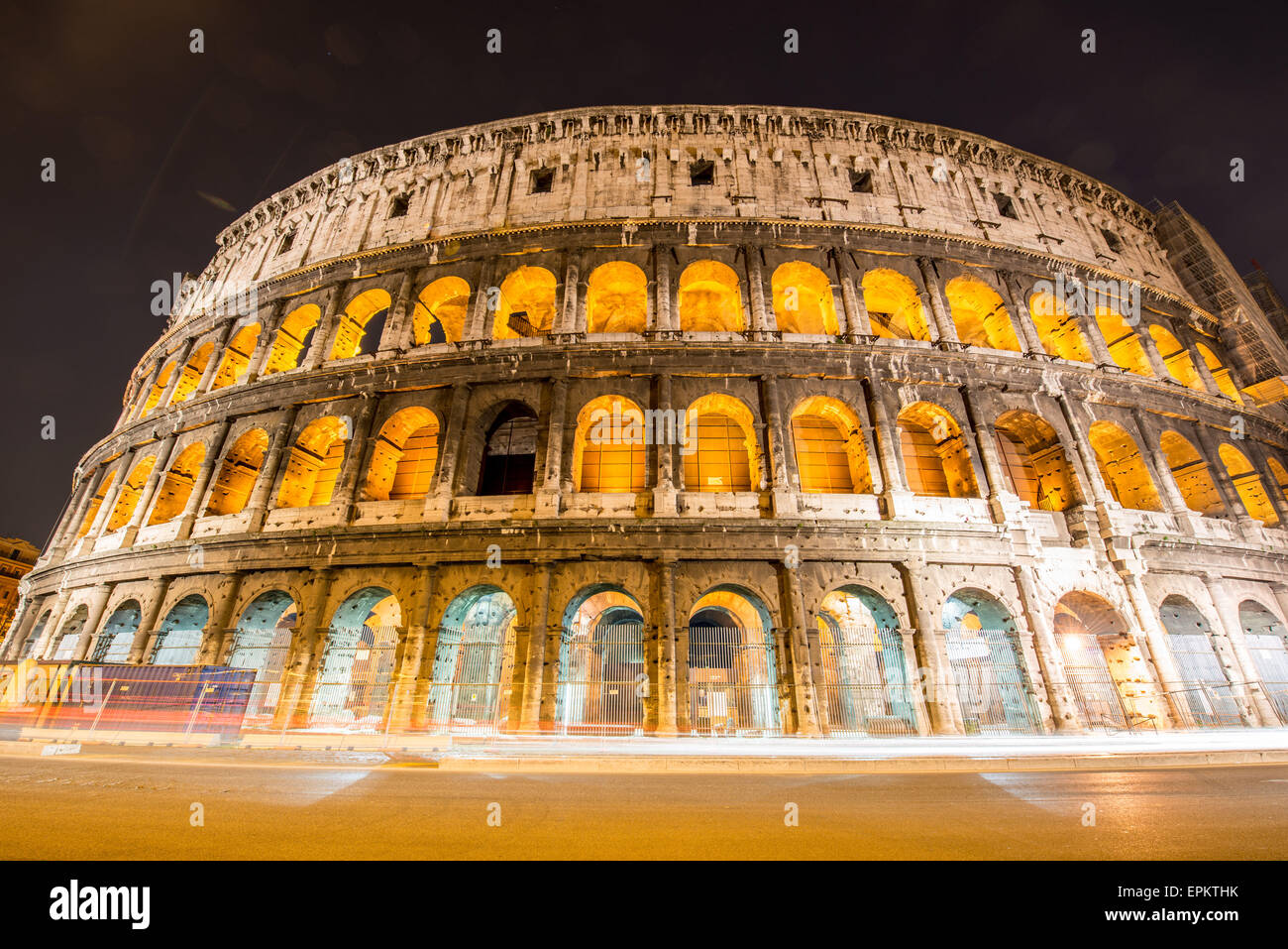 Famous colosseum during evening hours Stock Photo - Alamy