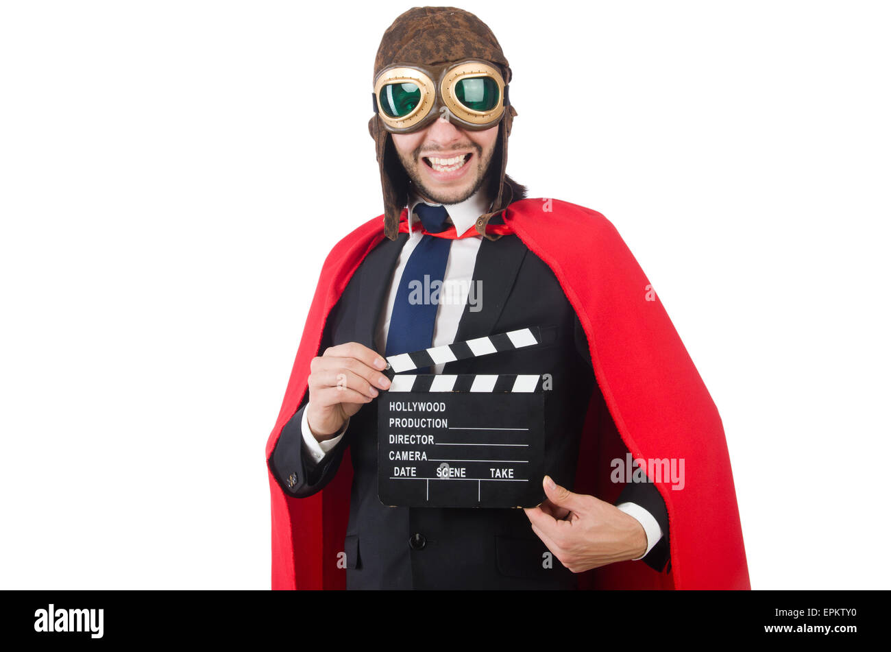 Man wearing red clothing in funny concept Stock Photo - Alamy