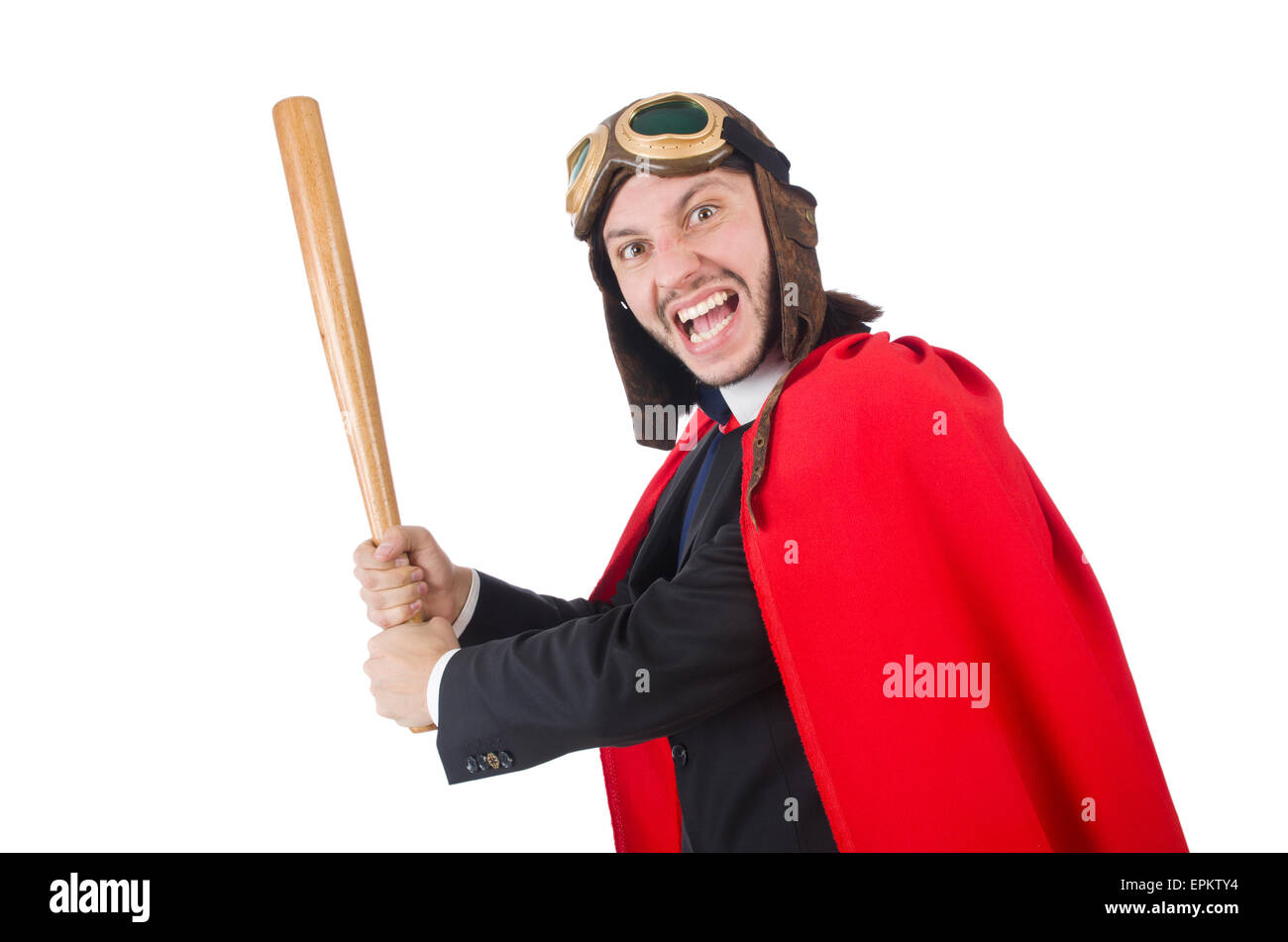 Man wearing red clothing in funny concept Stock Photo - Alamy