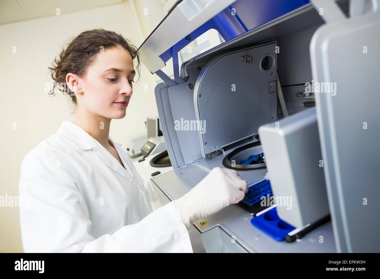Young lab technician working in PCR lab Stock Photo - Alamy