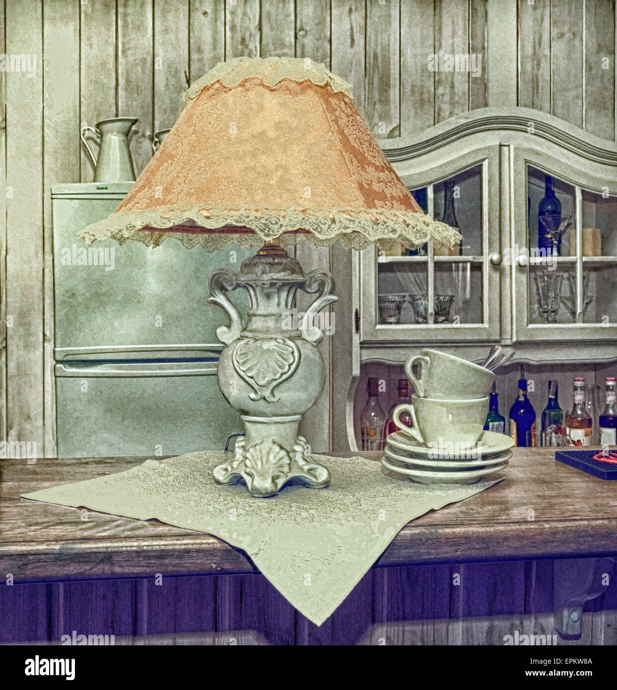 reading lamps, photo in old image style Stock Photo - Alamy