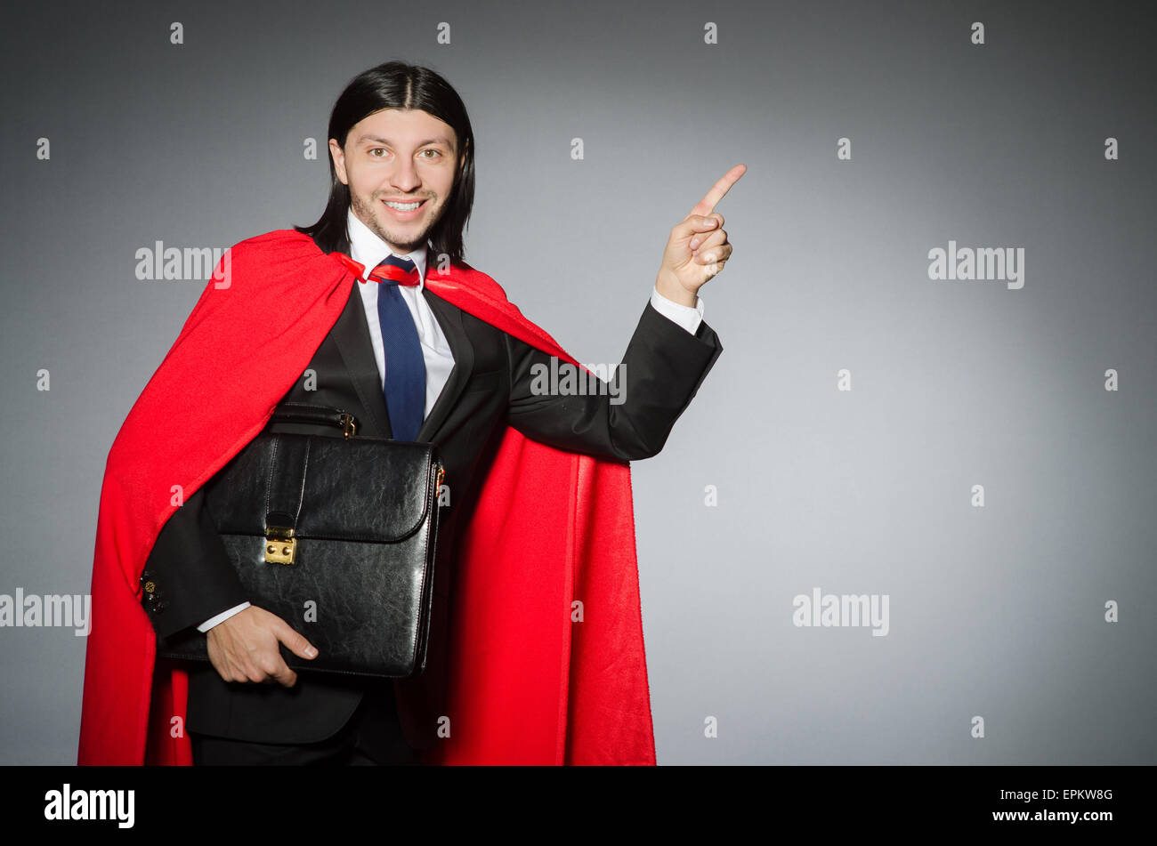 Man wearing red clothing in funny concept Stock Photo - Alamy