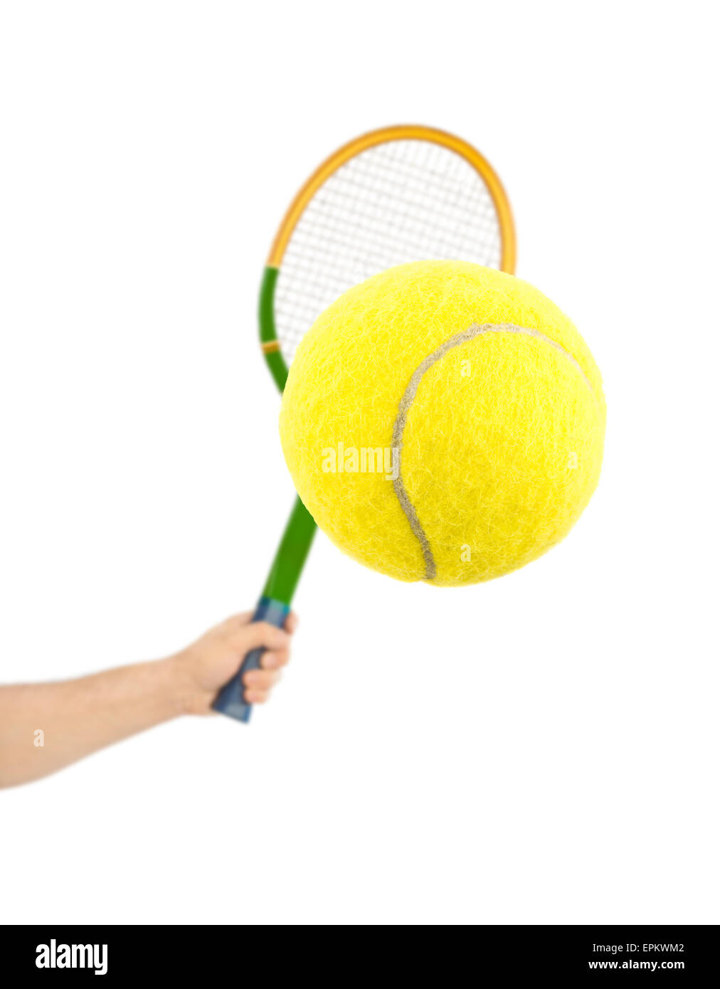 Hand holding tennis racket hi-res stock photography and images - Alamy
