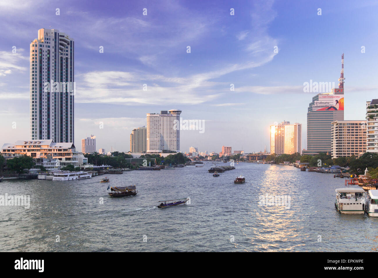 Thailand, Bangkok, skyline with Chao Phraya River Stock Photo - Alamy
