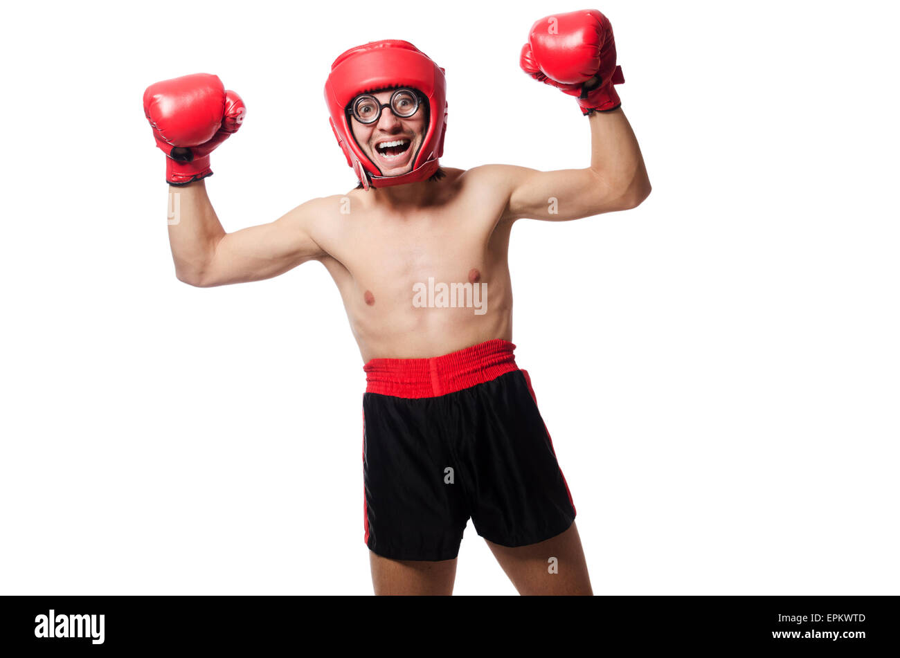 Funny boxer isolated on the white Stock Photo - Alamy