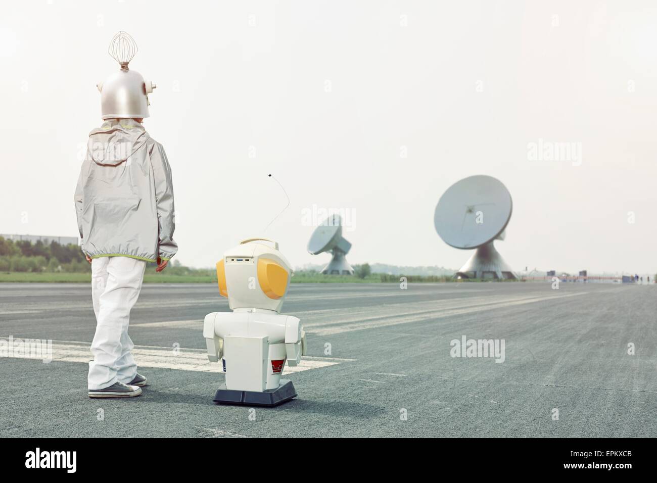 Boy with space telescope hi-res stock photography and images - Alamy