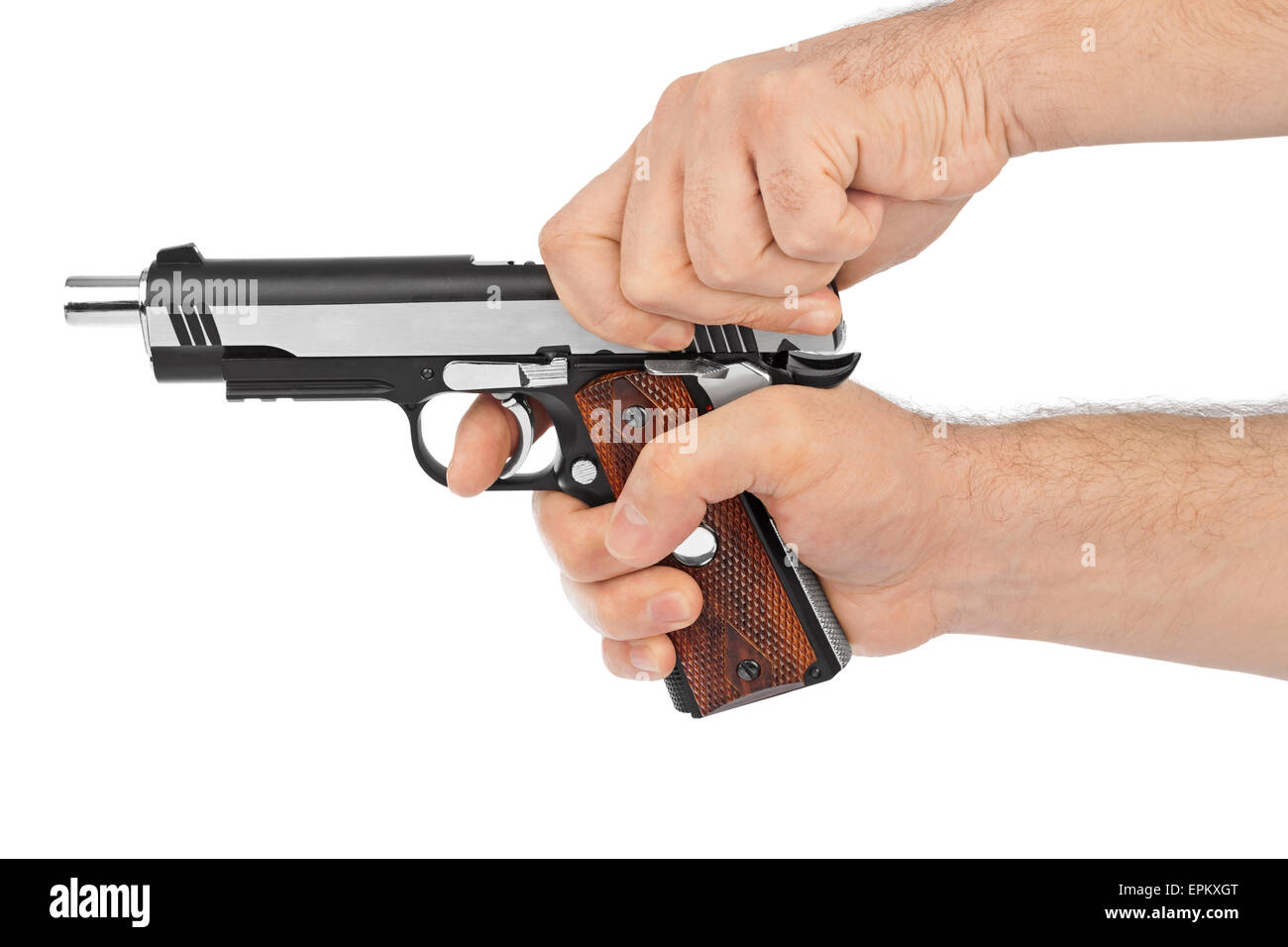 Hand with pistol Stock Photo - Alamy