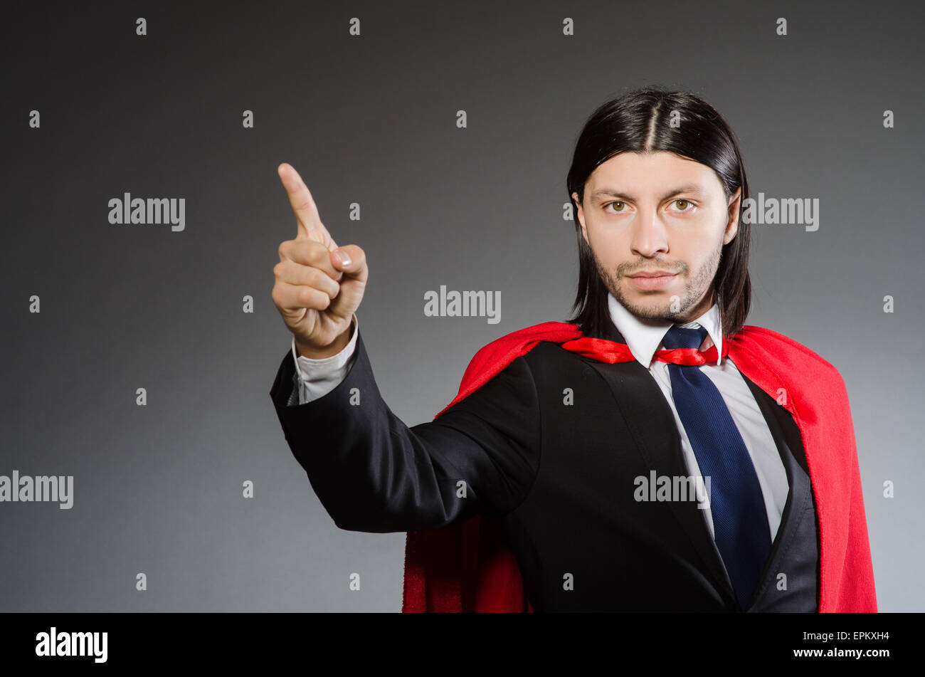 Man wearing red clothing in funny concept Stock Photo - Alamy