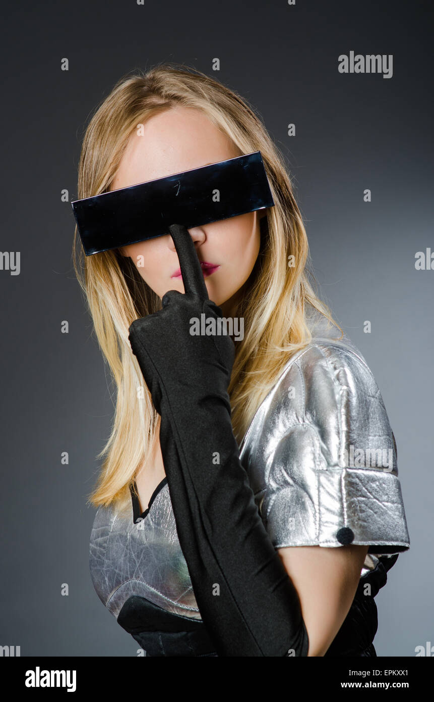 Tech woman in futuristic concept Stock Photo - Alamy