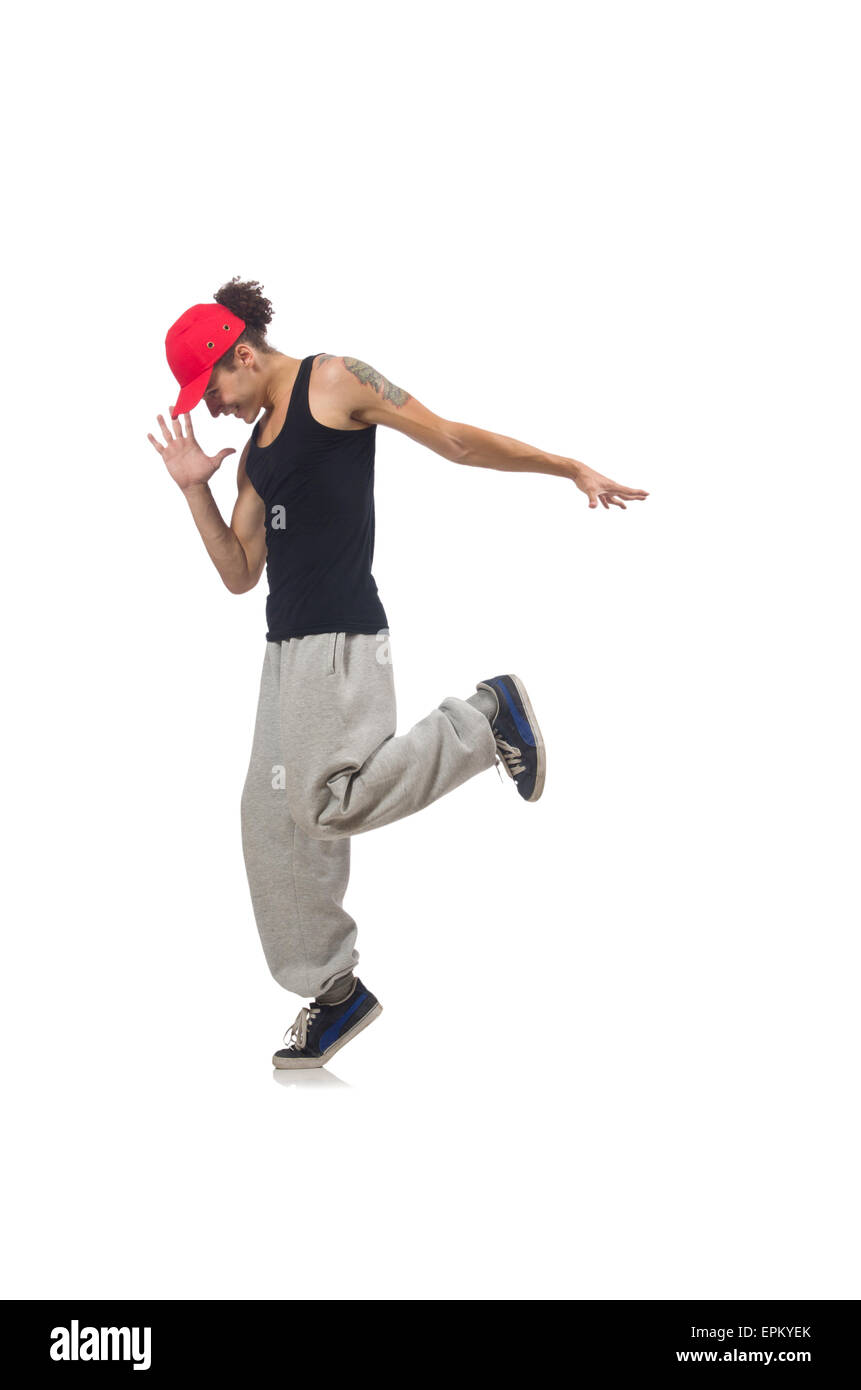Man dancing isolated on the white Stock Photo - Alamy