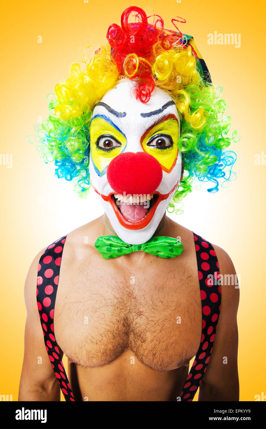 Funny clown isolated on white Stock Photo - Alamy