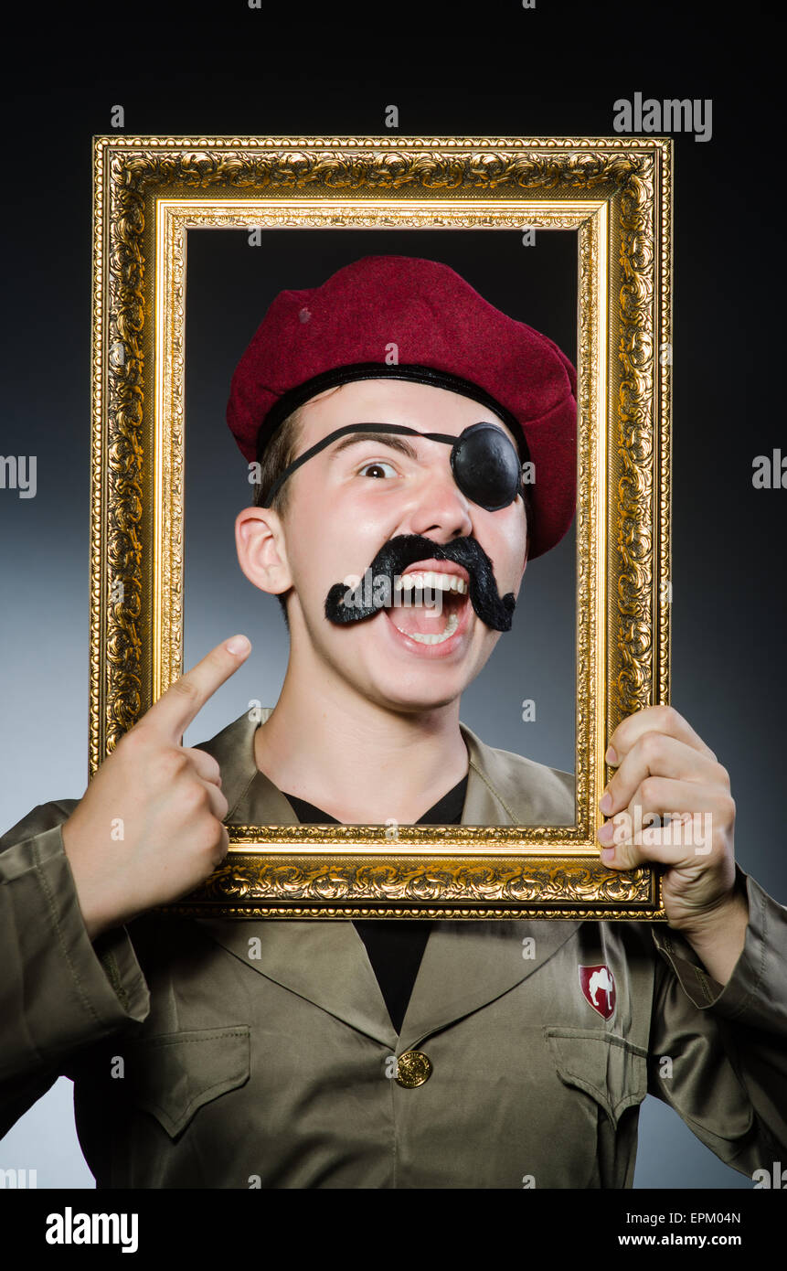 Funny soldier in military concept Stock Photo - Alamy