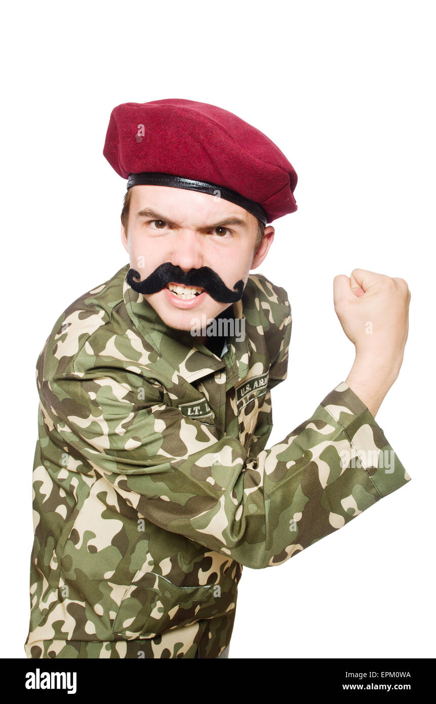 Funny soldier in military concept Stock Photo - Alamy