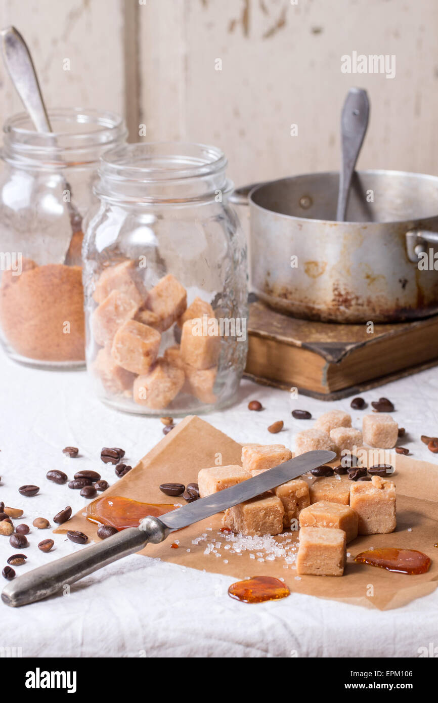Fudge and coffee beans Stock Photo - Alamy