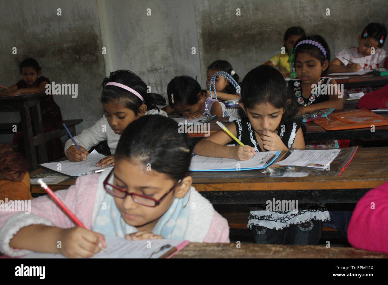 Bangladeshi children are studying at the school in Dhaka Stock Photo ...