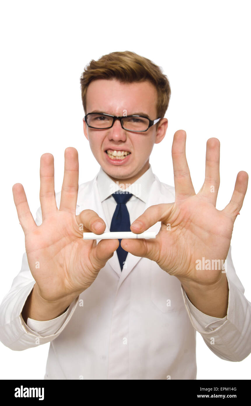 Funny doctor isolated on white Stock Photo - Alamy
