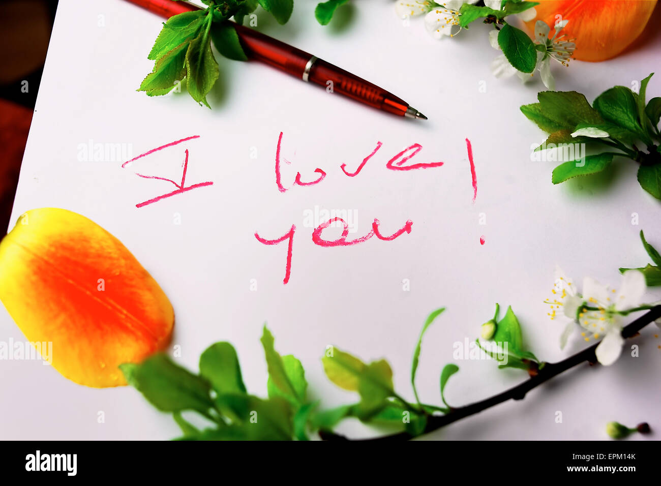 I love you message Stock Photo - Alamy