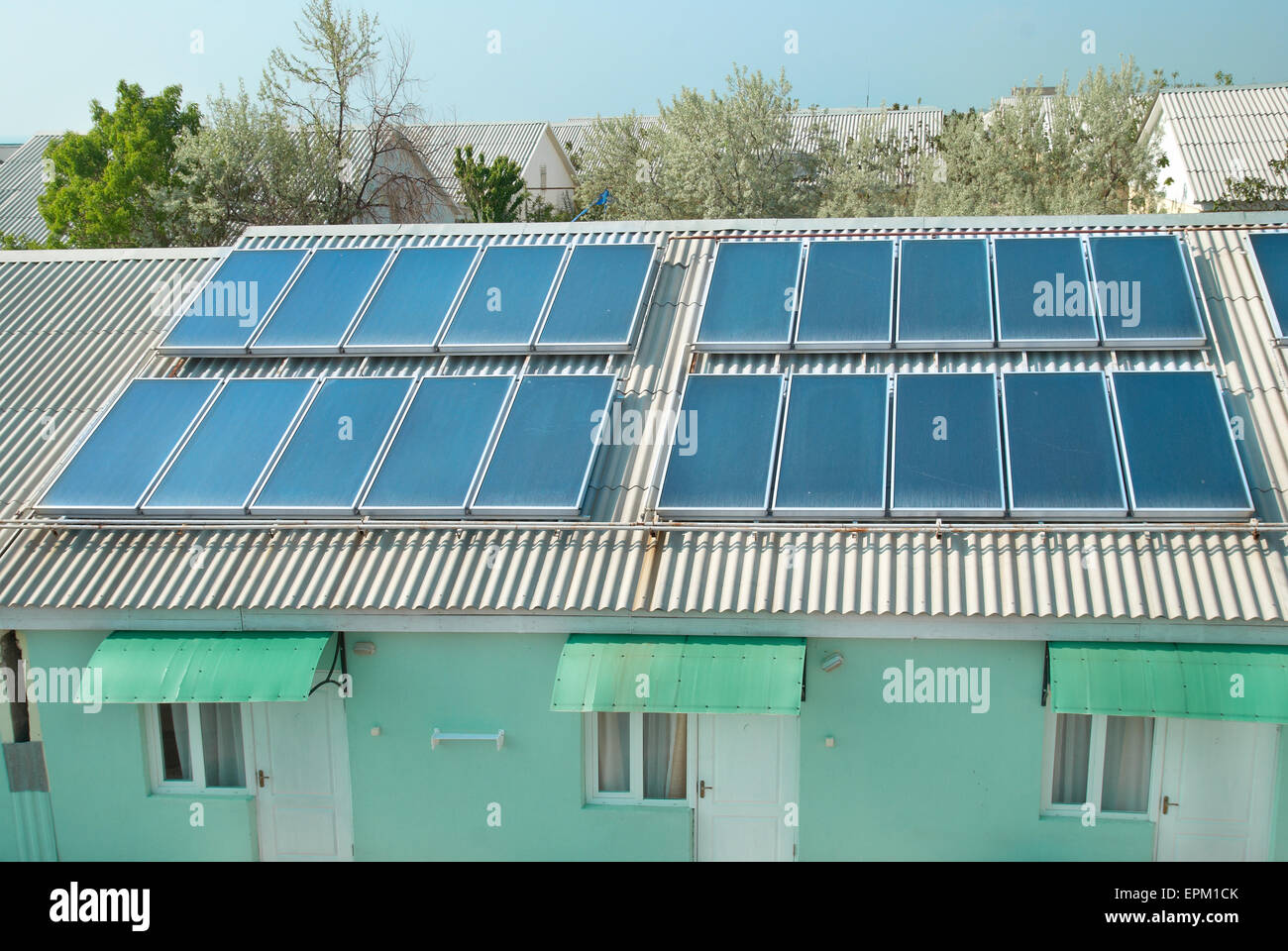 Solar system on the roof Stock Photo - Alamy